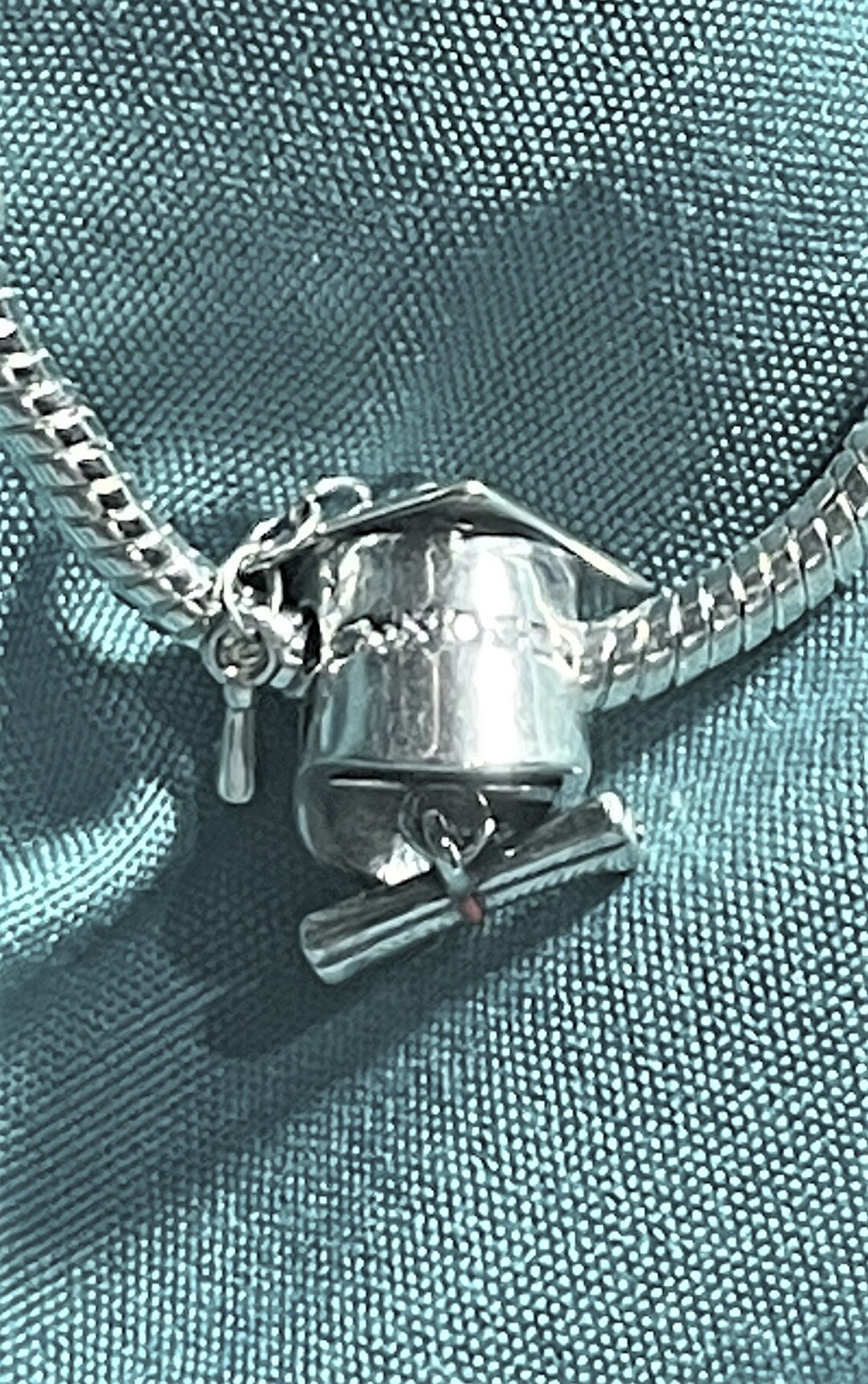 Sterling Silver Graduation Cap Charm , Pandora Style 925 Sterling ...