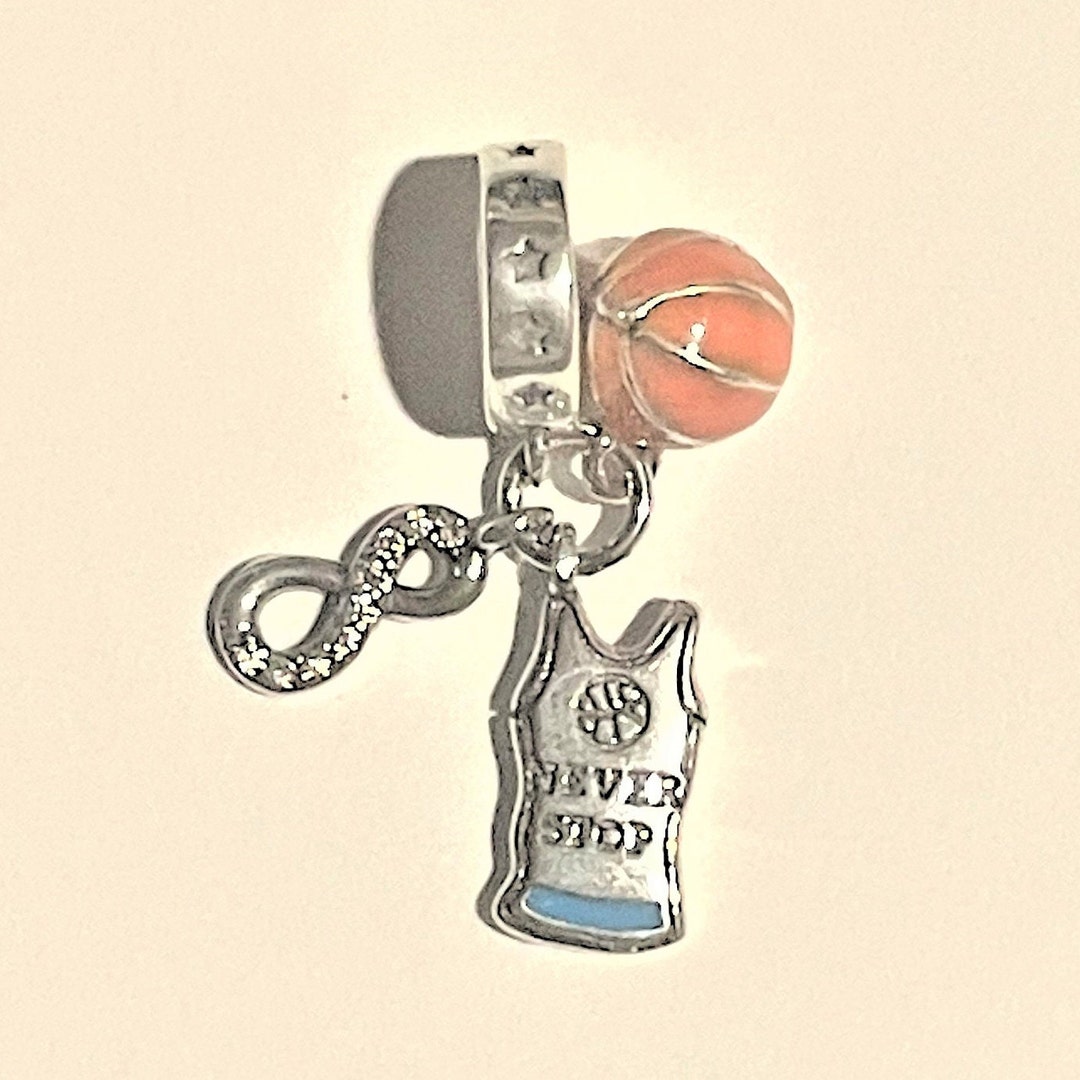 Basketball Charm , Fits Pandora Bracelets , Jersey , Basketball ...