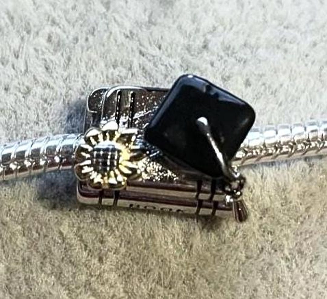 Graduation Cap Books Sunflower Charm ,graduation Charm , Fits Pandora ...
