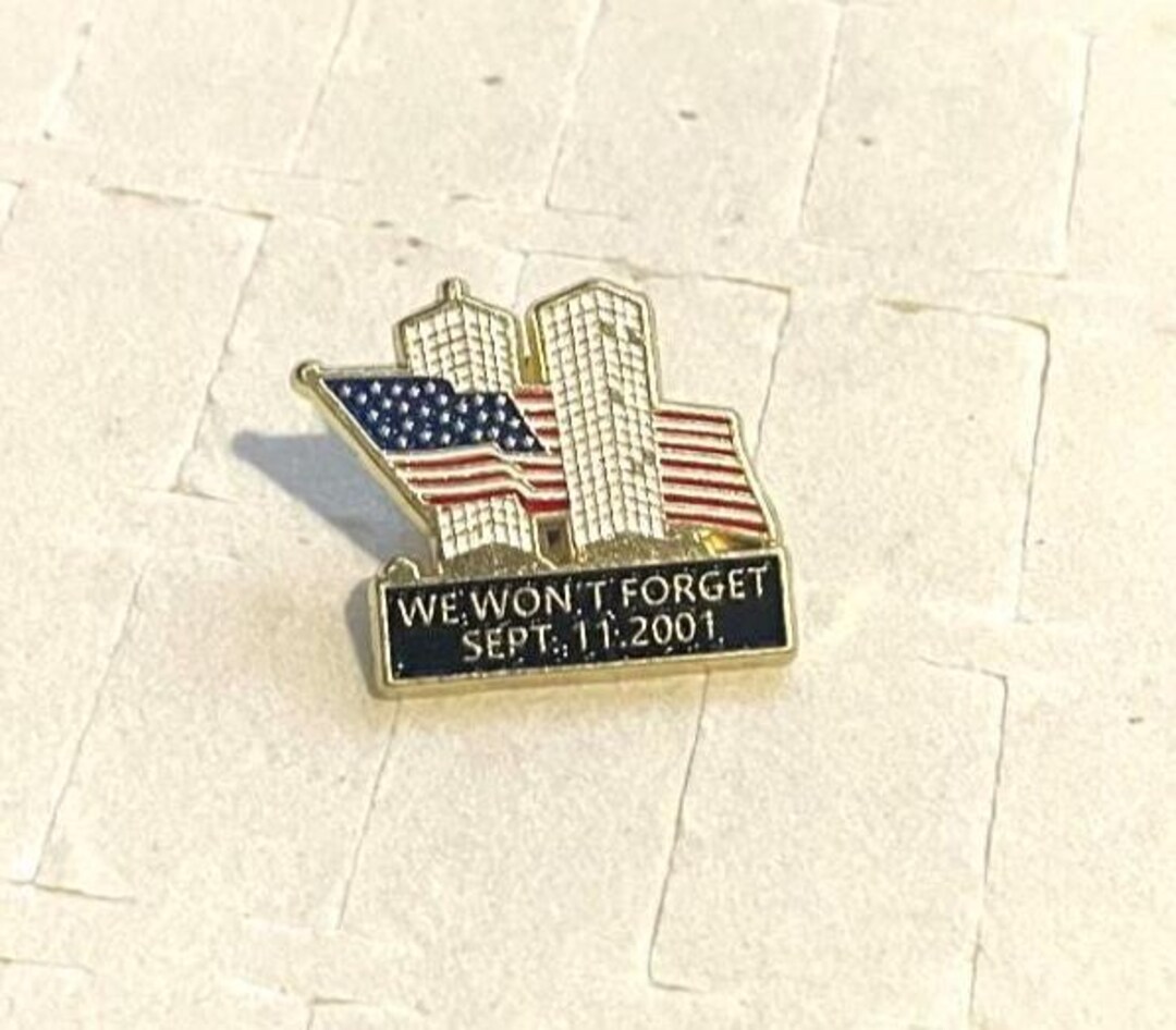 9-11 Brooch , Twin Towers Lapel , USA PIN , NY Pin , Twin Towers 9-11 ...