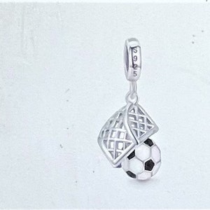 Soccer Charm , Soccer Ball and Net , Fits Pandora Bracelets , Soccer ...