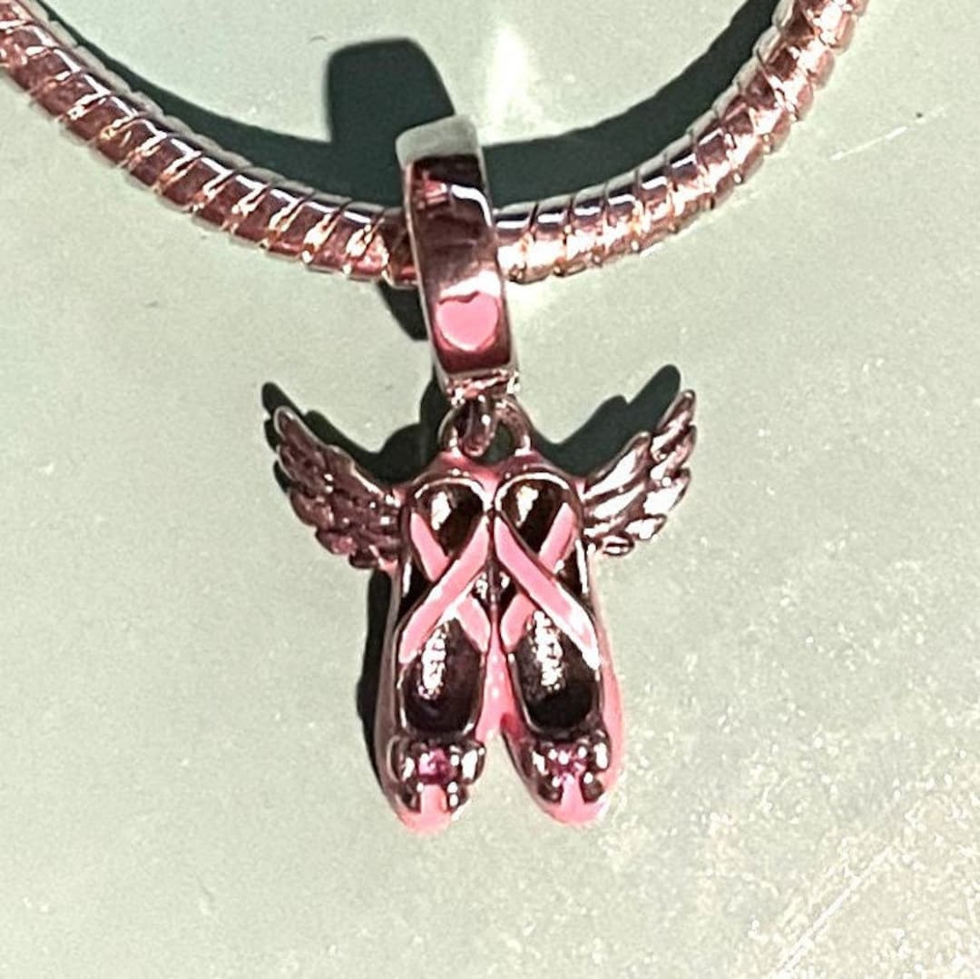 Pink Ballerina Slippers Angel Wings Charm Fits Pandora Bracelet ...