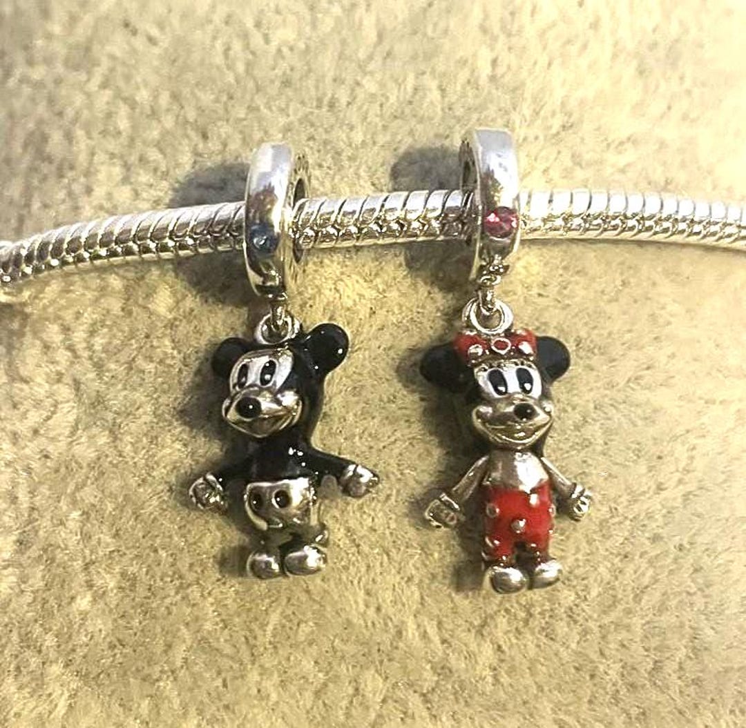Mickey Mouse Dangle Charm , Minnie Mouse Dangle , Charm Fits Pandora ...
