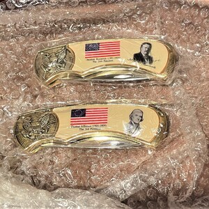 Patriotic Mount Rushmore Presidential 4 Piece Folding Knife Set, USA ...