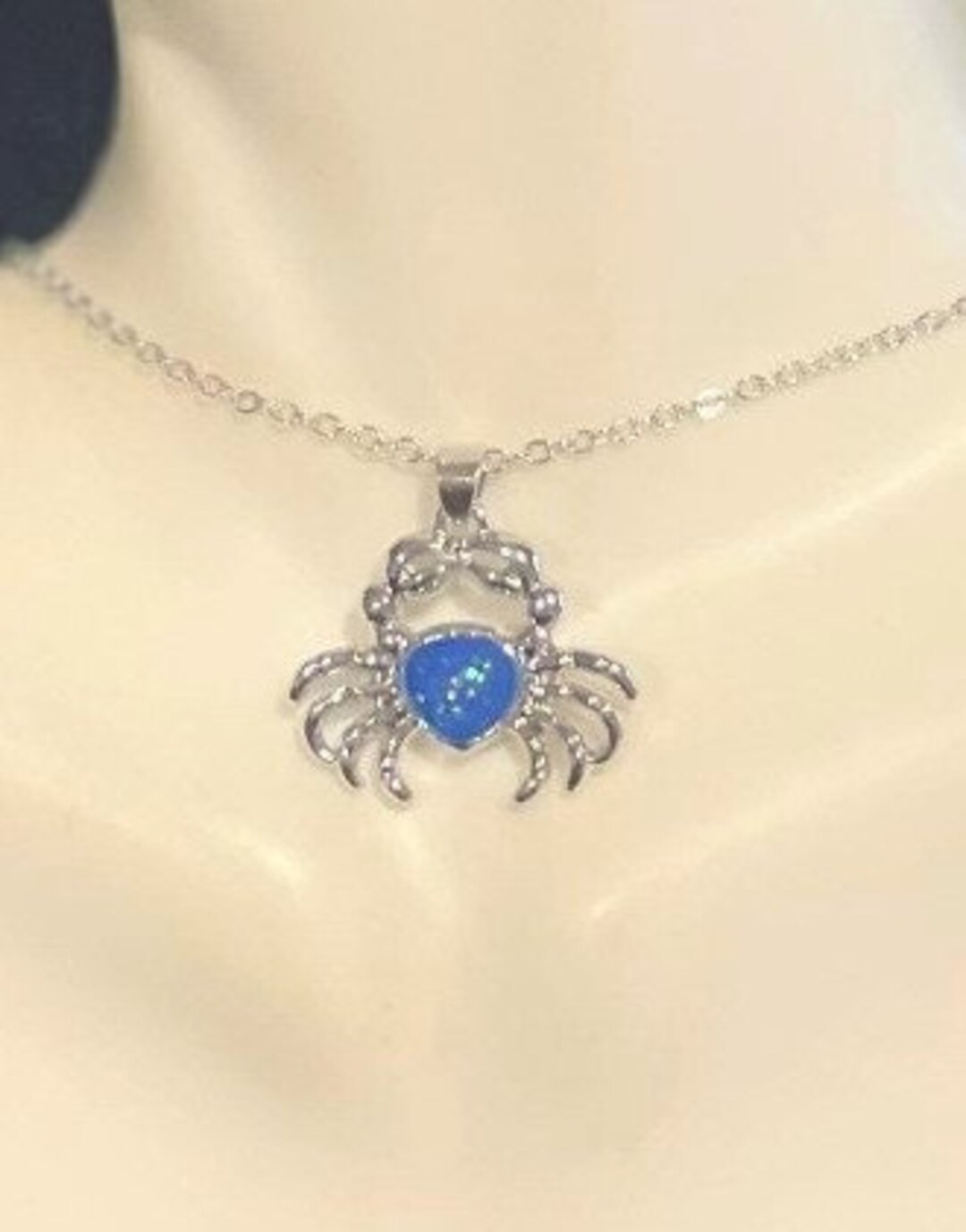 Fire Opal Crab Necklace , Blue Crab Necklace , Purple Crab Necklace ...