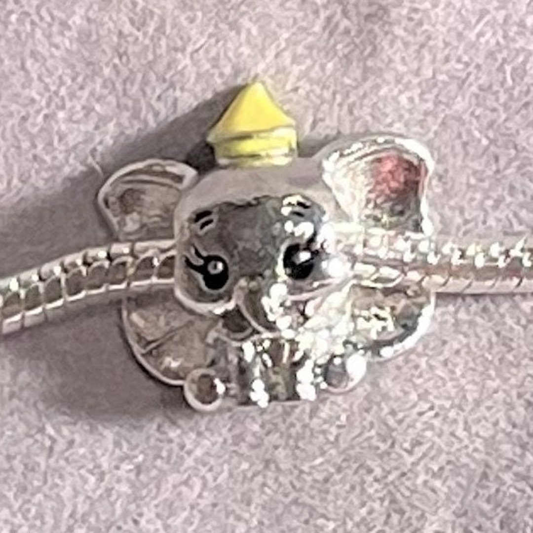 Dumbo Charm Fits Pandora Bracelets , Dumbo and Yellow Hat Charm ...
