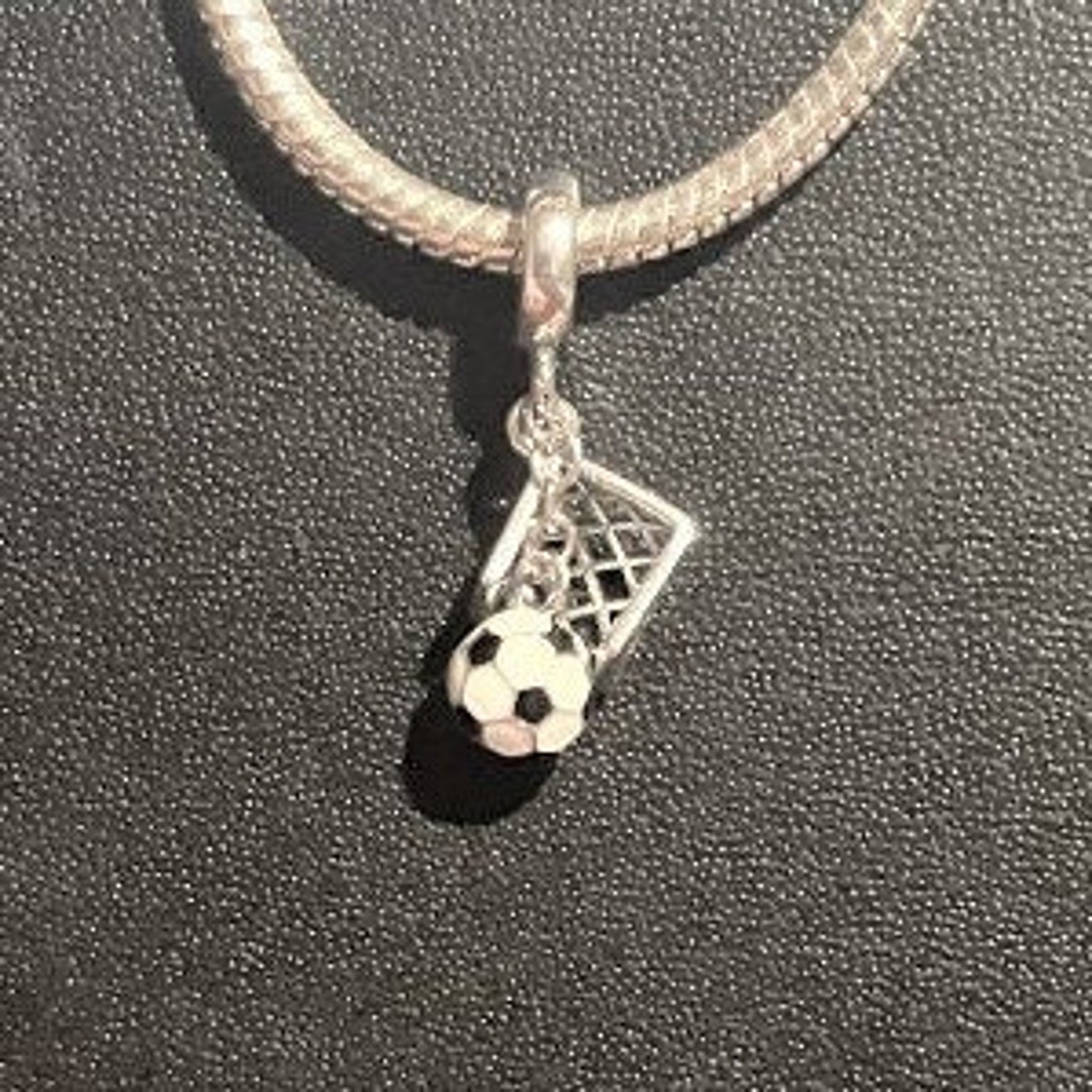 Soccer Charm , Soccer Ball and Net , Fits Pandora Bracelets , Soccer ...