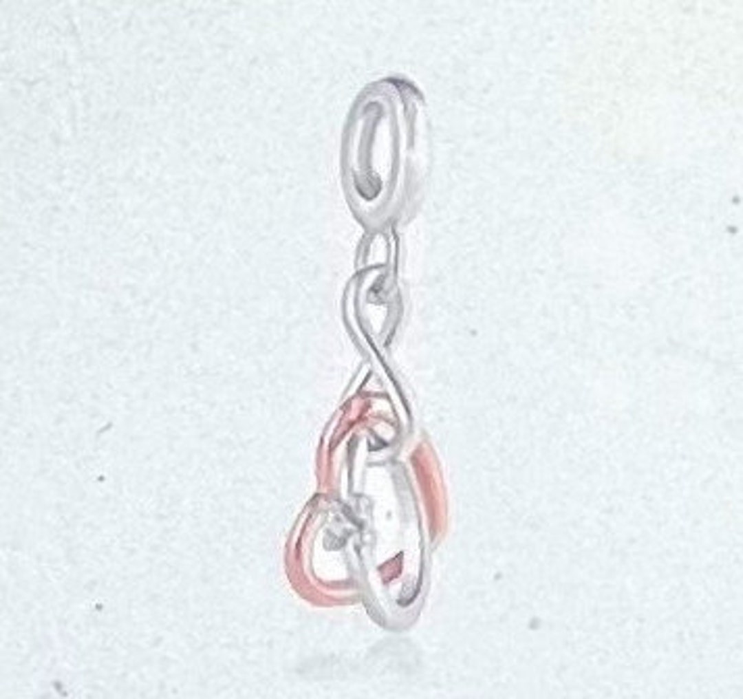Two-tone Infinity Heart Engagement Ring Charm Fits Pandora Bracelet ...