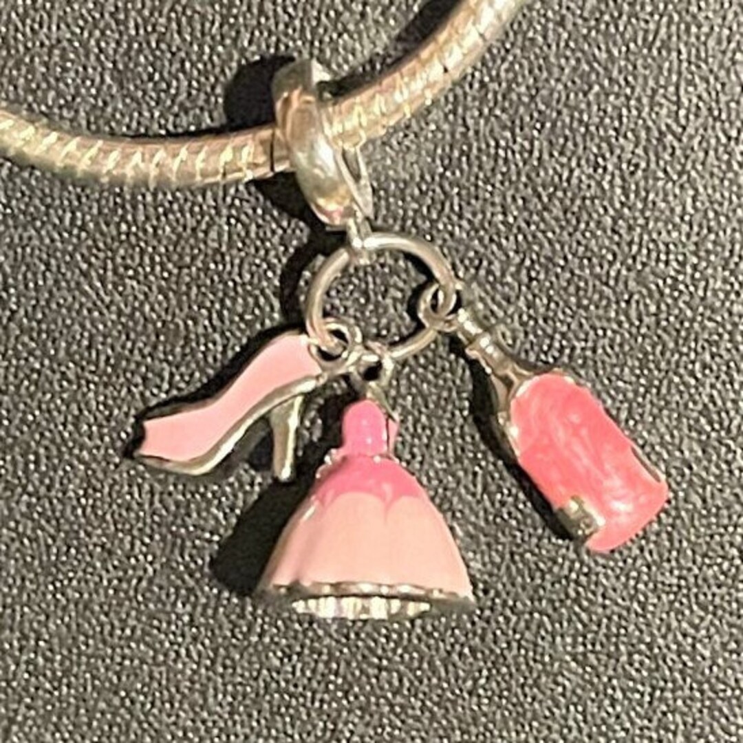 Pink Princess Dress Charm Fits Pandora Bracelets , Pink Princess High ...