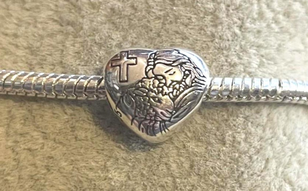 Jesus Christ Charm , Cross Charm , Religious Heart Charm , Religious ...