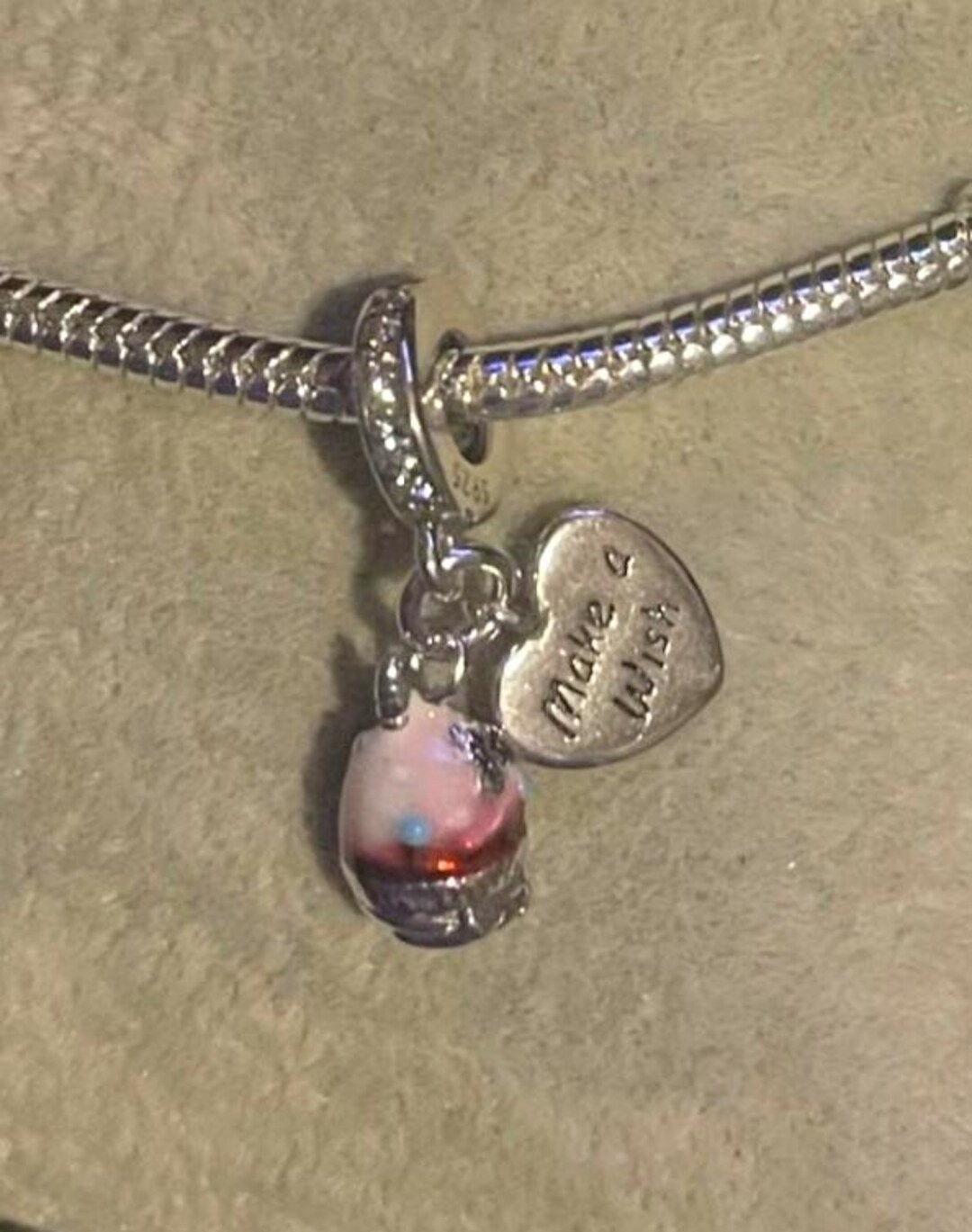 Make A Wish Charm , Happy Birthday Cake Charm , Fits Pandora Bracelets ...