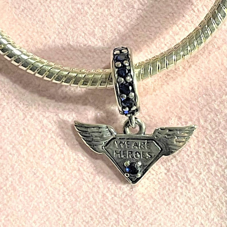 Heroes Charm , Fits Pandora Bracelets , Eagle Flag Charm, Veteran Charm ...