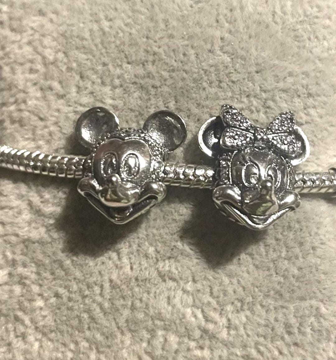 Mickey Minnie Mouse Pave Charm, Minnie Mouse Portrait Charm , Minnie ...