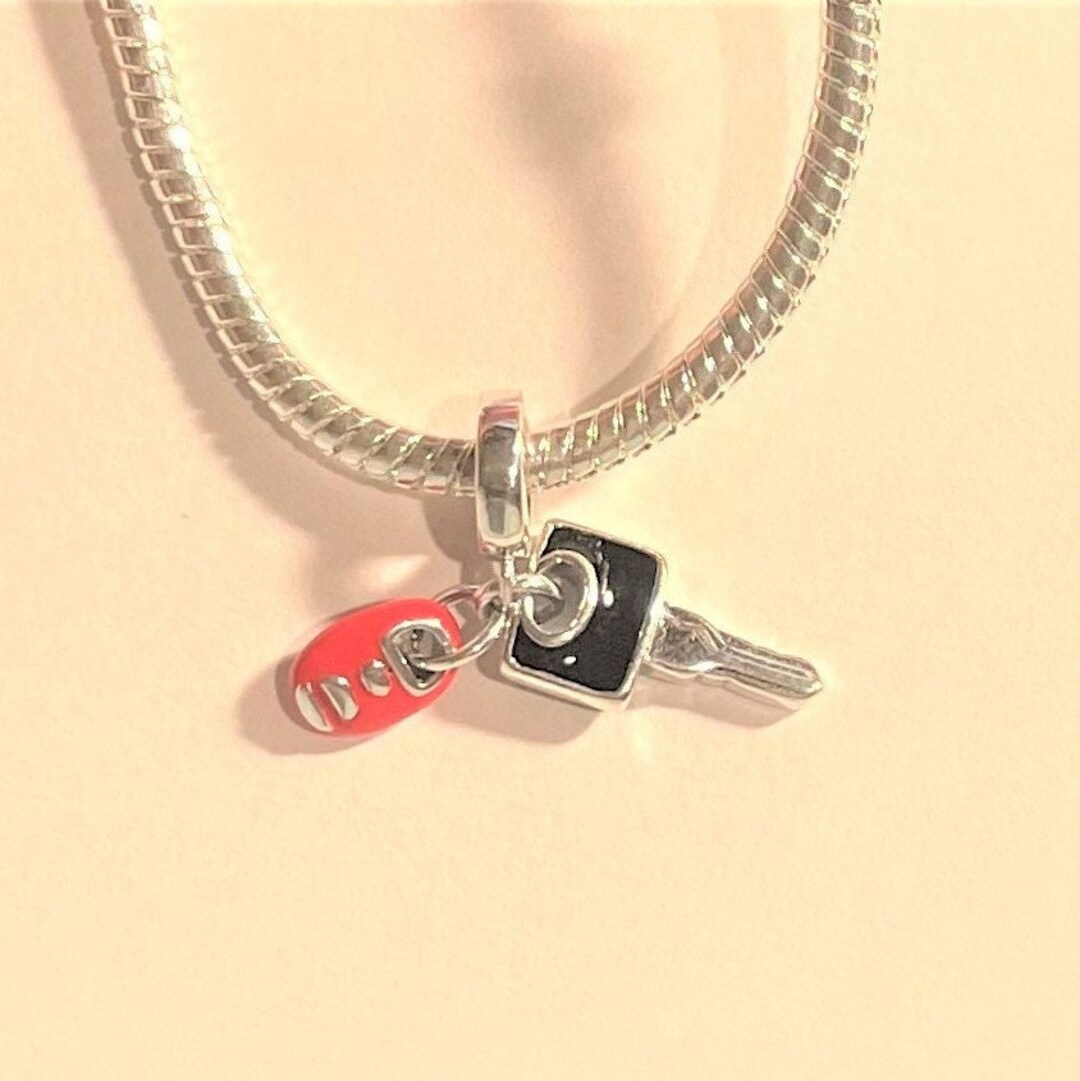 Car Key Alarm Charm , Fits Pandora Bracelets , Car Keys Dangle Charm ...