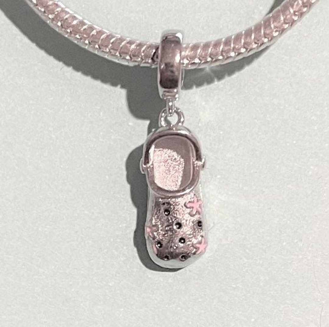 Croc Shoe Sandal Slipper Charm , Clog Shoe Charm , Pink Flower Sandal ...