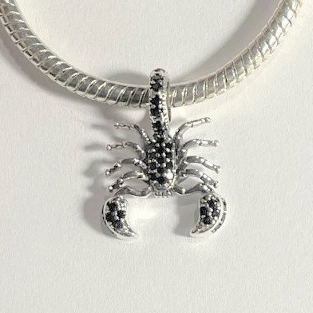 Black Crystal Scorpion Charm for Bracelet , Scorpion Bracelet Pendant ...