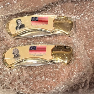 Patriotic Mount Rushmore Presidential 4 Piece Folding Knife Set, USA ...