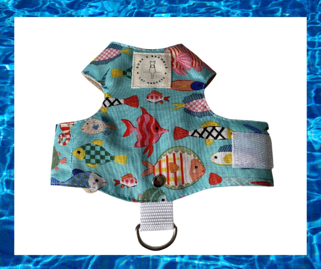 Tropical Fish, Cat Harness - Adjustable Kitten Harness - Walking Vest ...