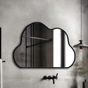Modern Asymmetrical Mirror, Wavy Cloud Mirror, Wall Mirror, Aesthetic ...