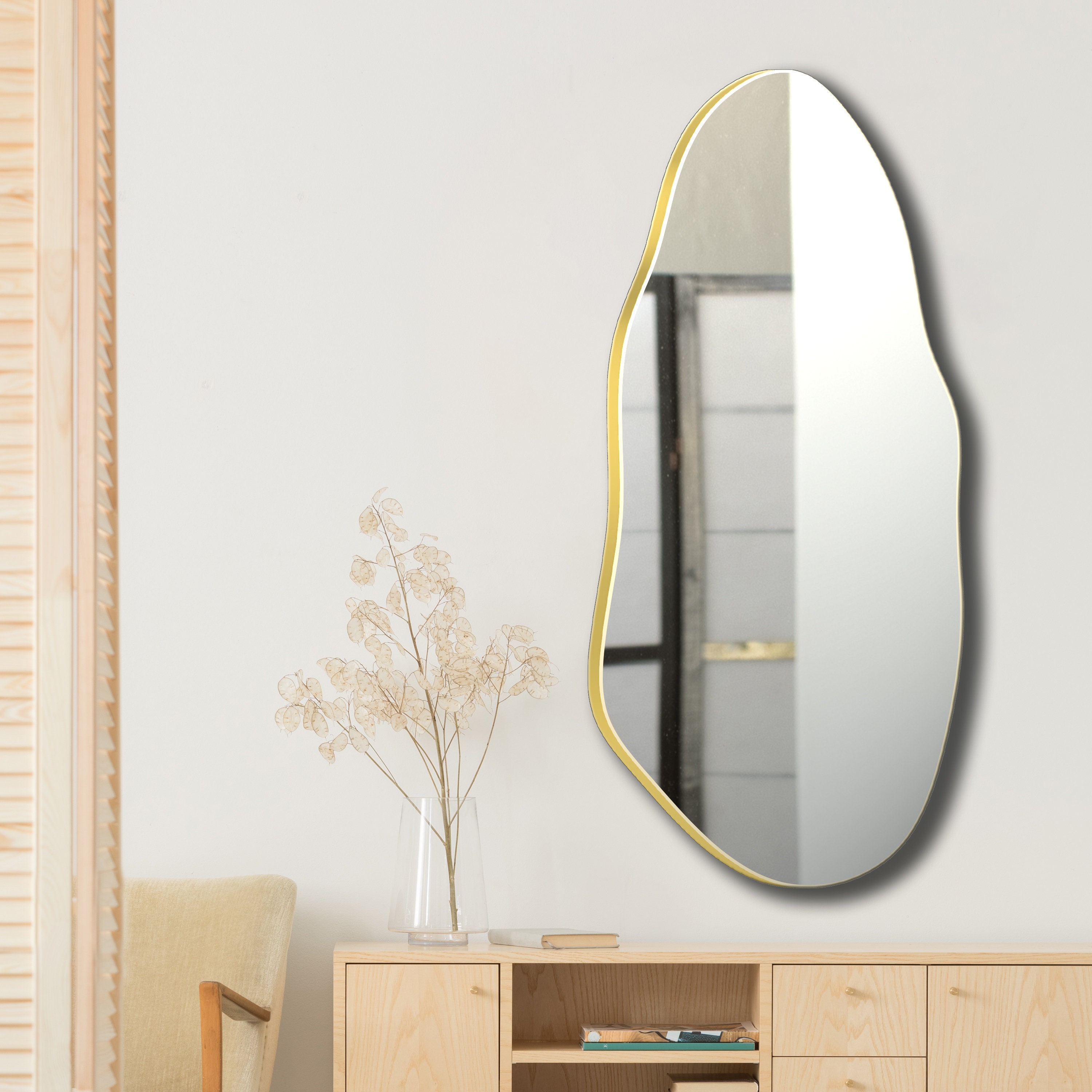 Asymmetrical Wall Mirror: Modern Irregular Shape, Home Decor - Etsy