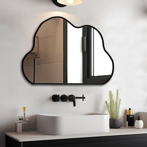 Modern Asymmetrical Mirror, Wavy Cloud Mirror, Wall Mirror, Aesthetic ...