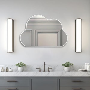 Modern Asymmetrical Mirror, Wavy Cloud Mirror, Wall Mirror, Aesthetic ...