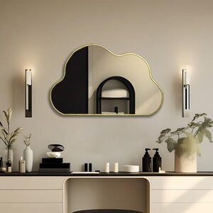 Modern Asymmetrical Mirror, Wavy Cloud Mirror, Wall Mirror, Aesthetic ...