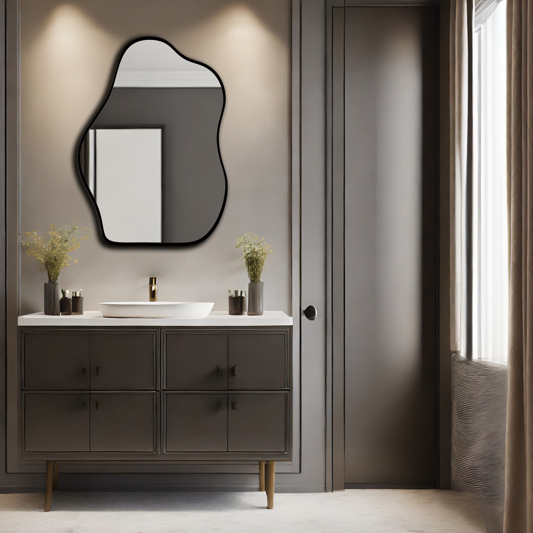 Irregular Wall Mirror: Modern Geometric Accent, Handcrafted - Etsy