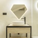 Stylish LED Bathroom Mirror, Diamond Shaped Wall Decor, Large Lighted ...