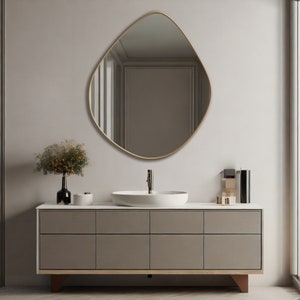Irregular Gold Frame Mirror: Modern Asymmetrical Wall Decor - Etsy