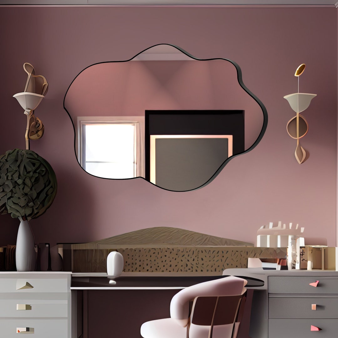 Wavy Cloud Wall Mirror: Modern Asymmetrical Home Decor - Etsy