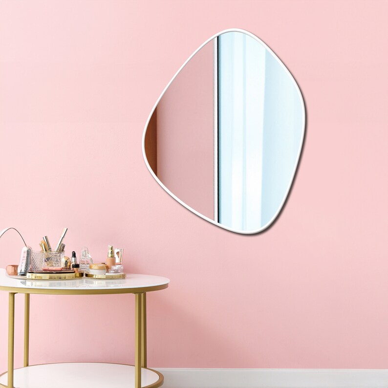 Black Asymmetrical Wall Mirror, Irregular Mirror Home Decor, Aesthetic ...