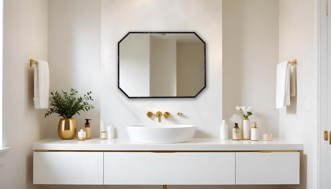 Asymmetrical Rectangular Shaped Mirror, Aesthetic Wall Decor, Modern ...