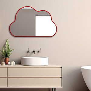 Modern Asymmetrical Mirror, Wavy Cloud Mirror, Wall Mirror, Aesthetic ...