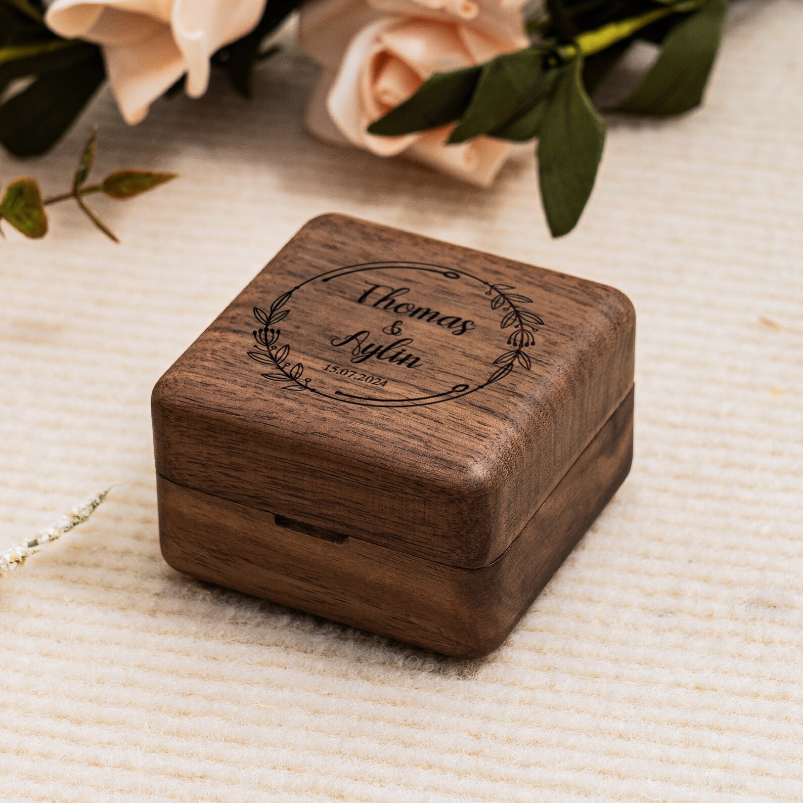 Personalized Wedding Ring Box, Custom Wood Ring Box, Ring Box Holder ...