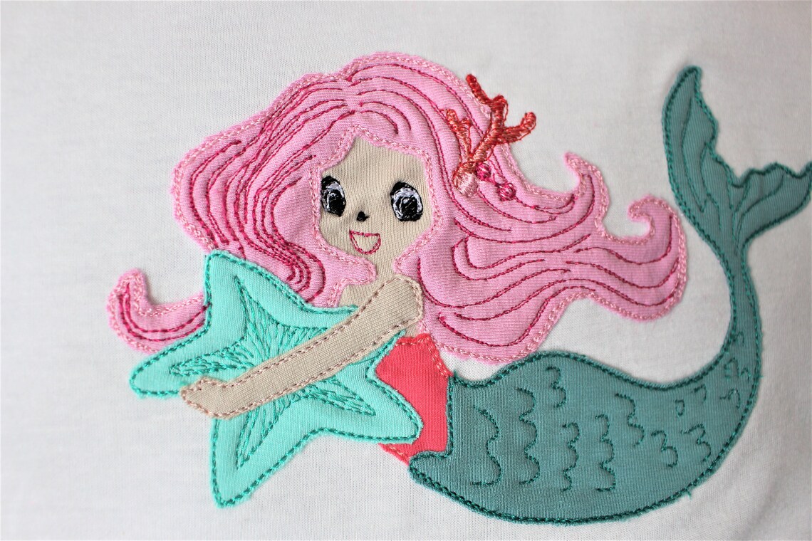 Embroidery File Mermaid, Application for the Embroidery Machine, Size ...