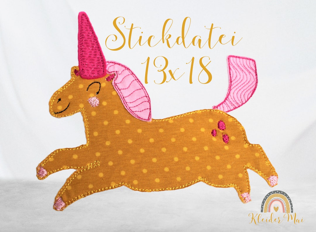 Embroidery File Unicorn, Application for the Embroidery Machine, Size ...