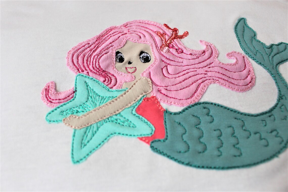 Embroidery File Mermaid, Application for the Embroidery Machine, Size ...