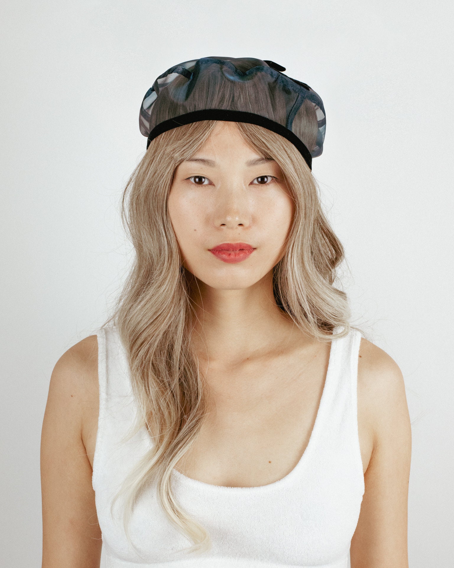 Summer Beret Transparent PENELOPE BLEU Hat With a Bow. Perfect Hat for ...