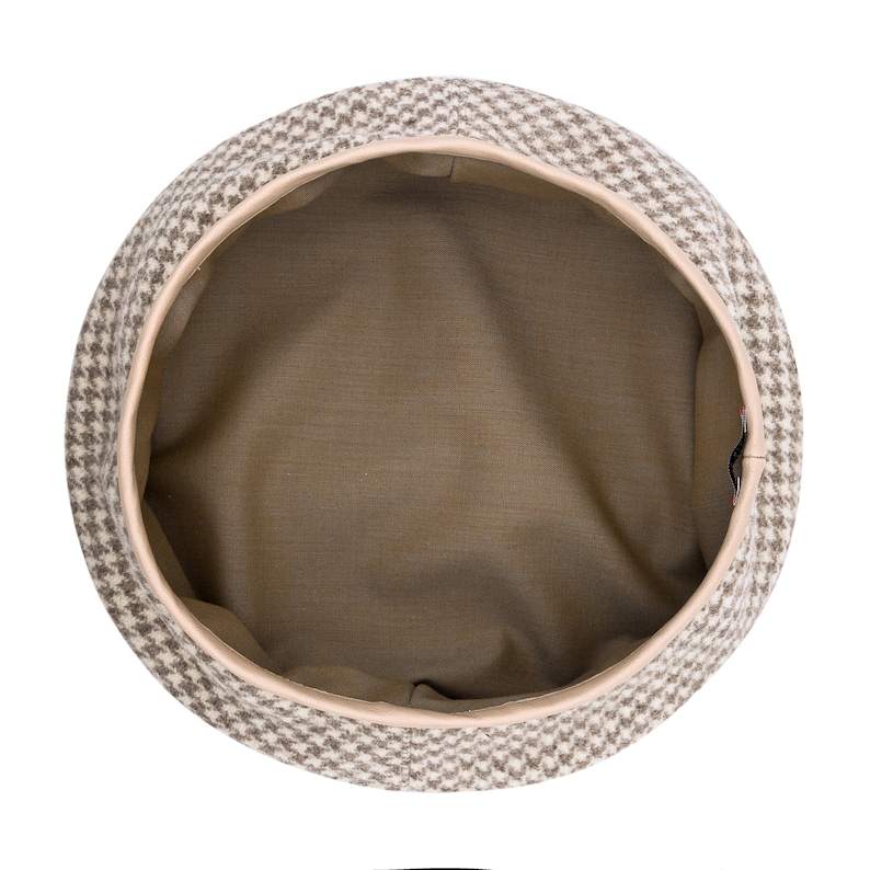 Houndstooth Beret CRÈME, French Wool Beret,cool Parisian Beret,wool ...