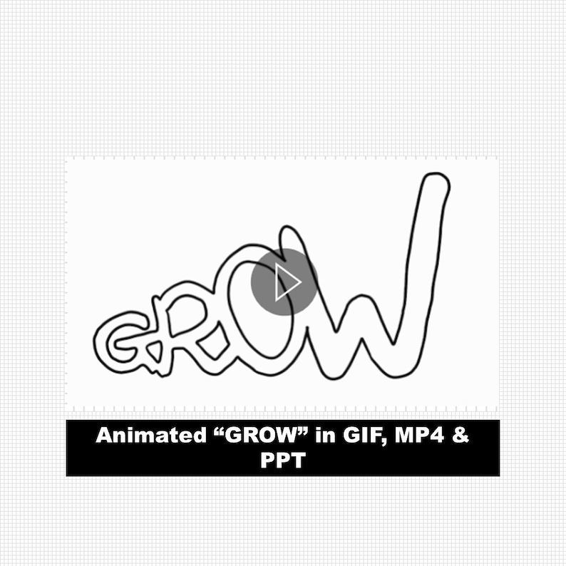 Animated Word GROW in GIF and MP4 Format | Animated Word Art for ...