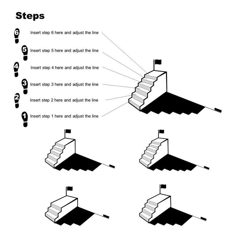 Simple Powerpoint Template, Clip Art, Illustration, for Step by Step ...