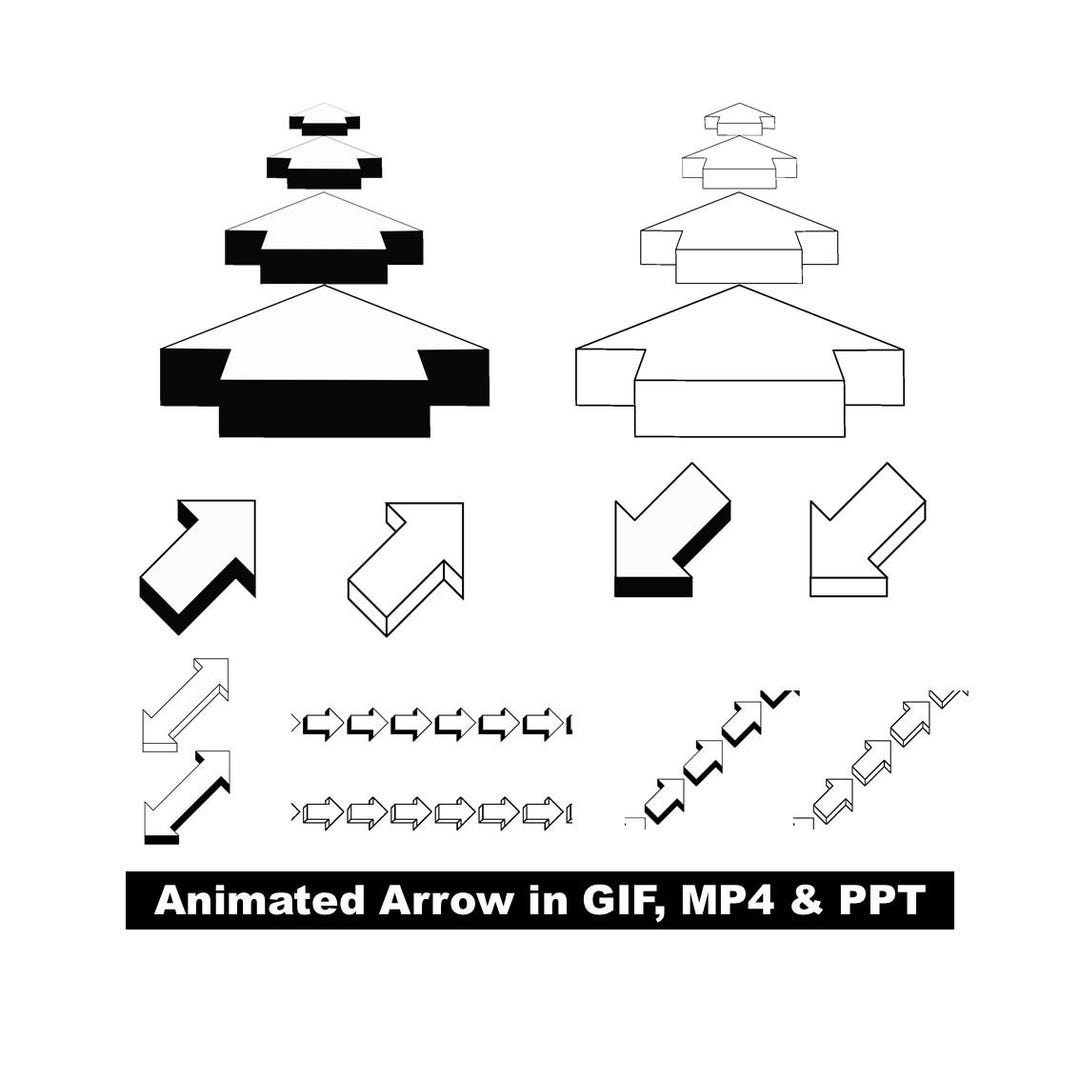 Animated Arrow | Perspective and Isometric View | Moving Forward, Up ...