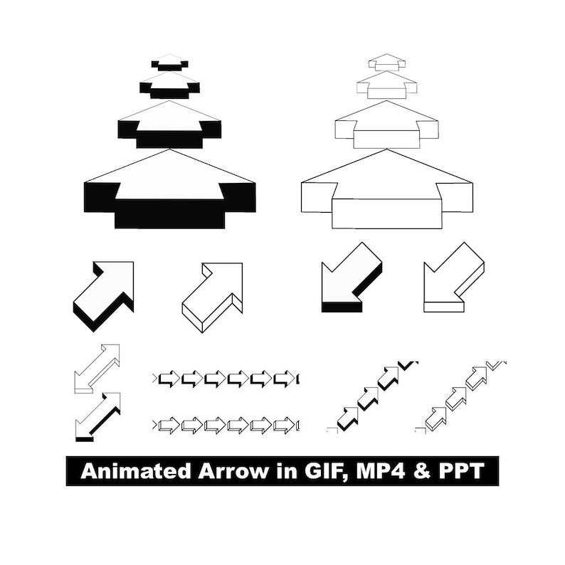 Animated Arrow | Perspective and Isometric View | Moving Forward, Up ...
