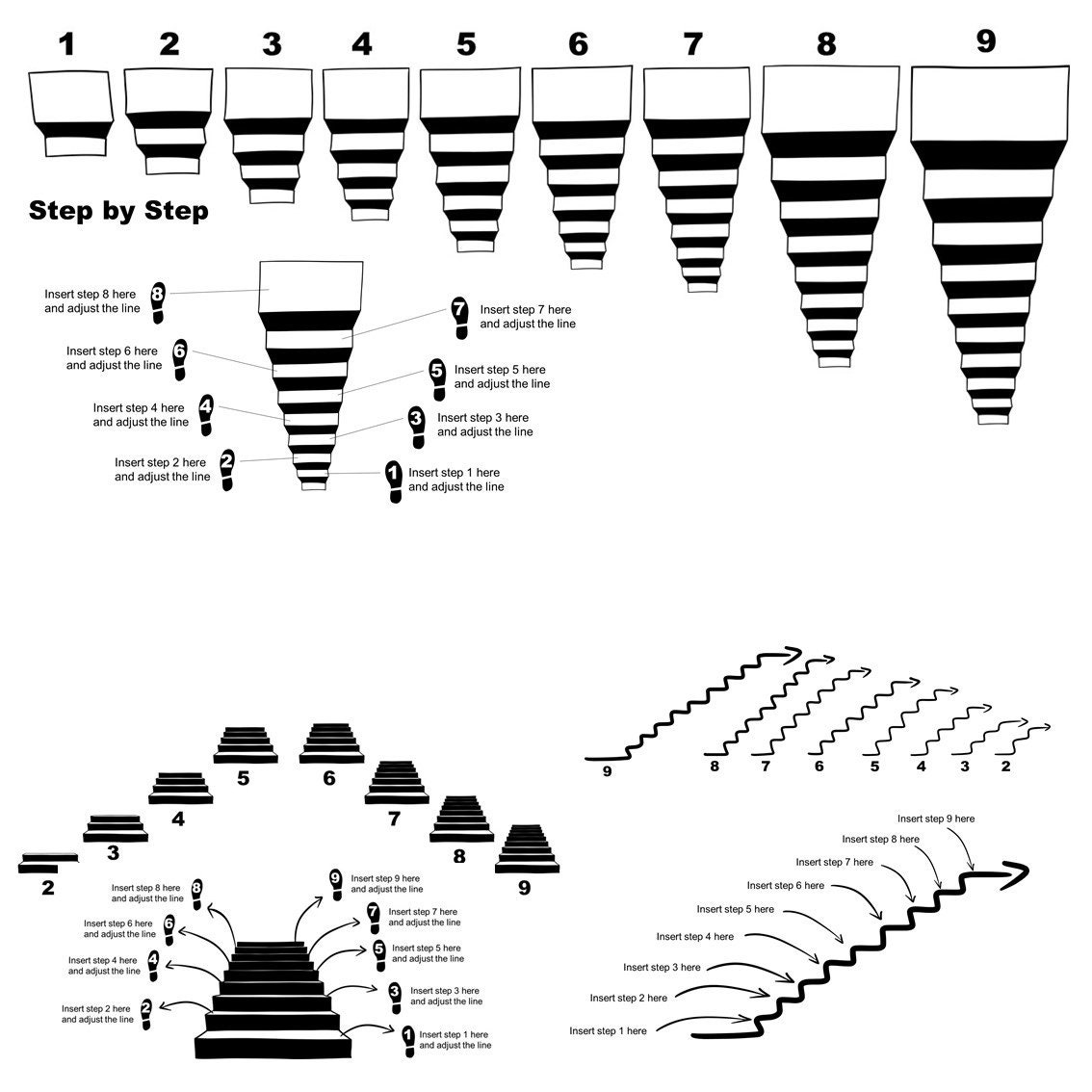 Simple Powerpoint Template, Clip Art, Illustration, for Step by Step ...