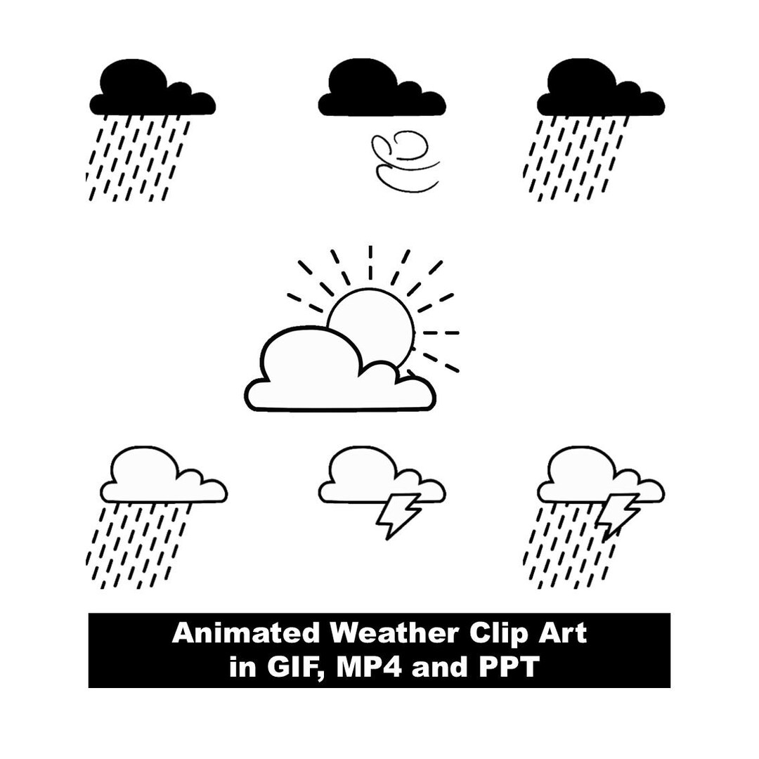 Animated Clip Art | Weather | Rain | Moving Cloud | Windy in GIF and ...
