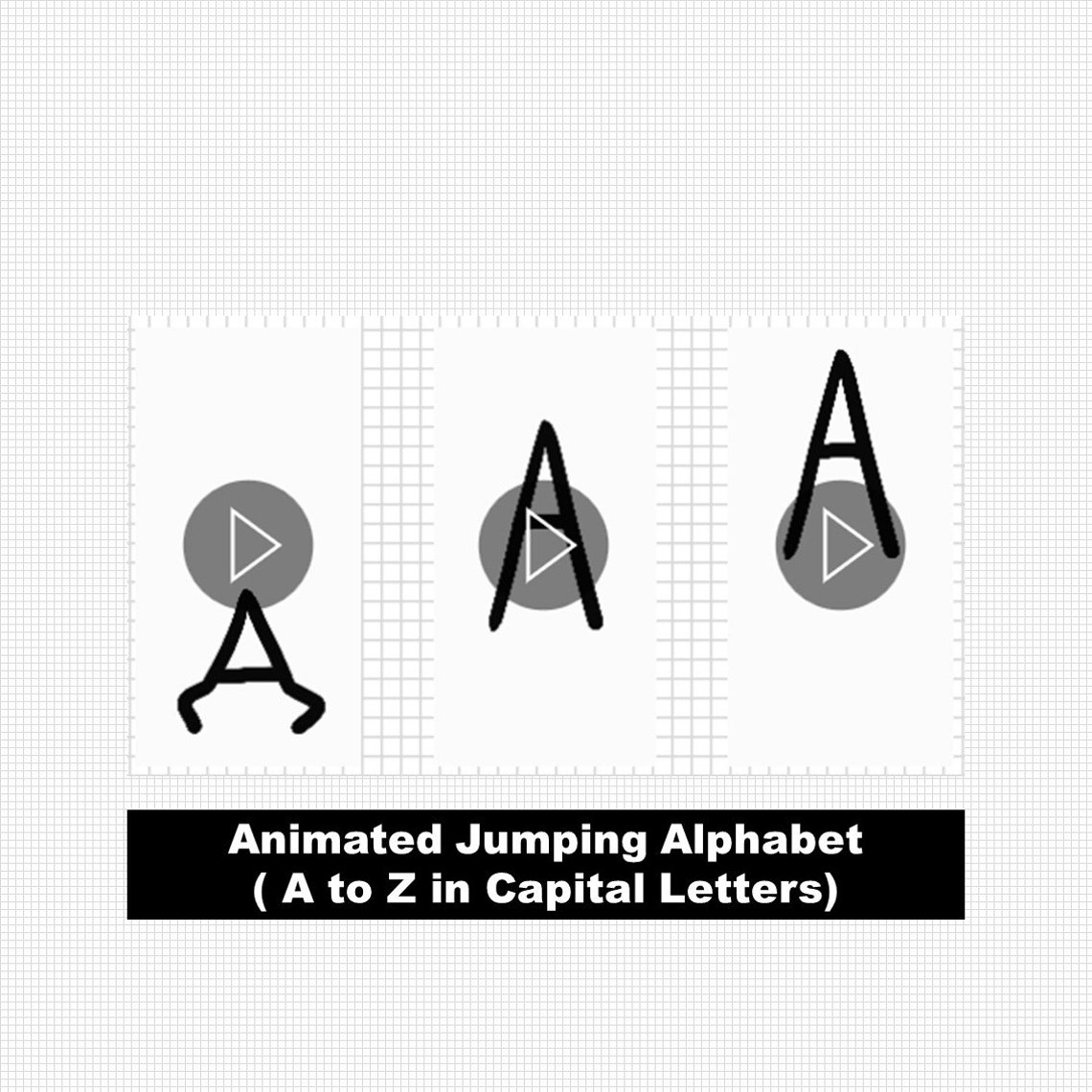 Animated Alphabet in Jumping Motion | Capital Letters From A to Z Are ...