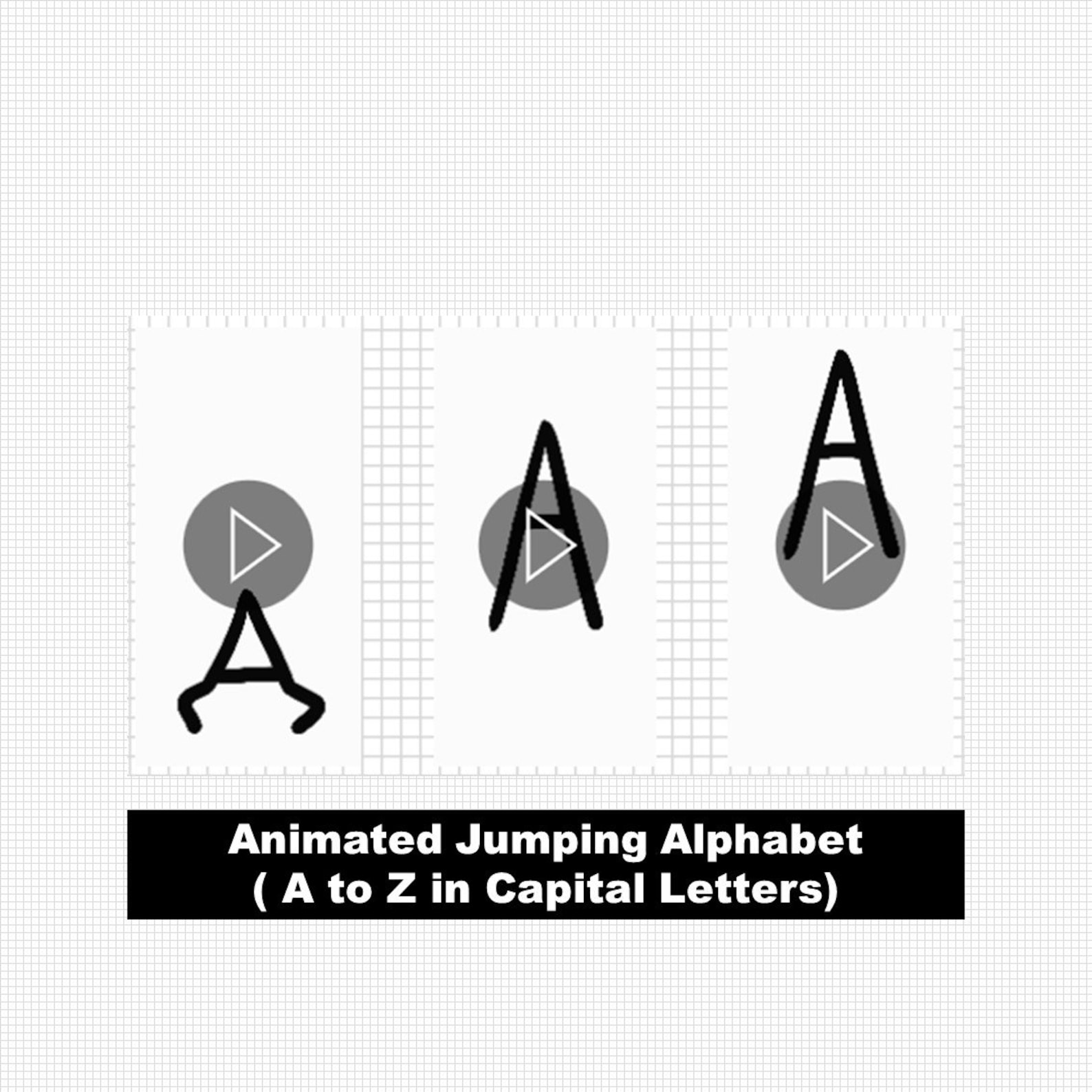 Animated Alphabet in Jumping Motion | Capital Letters From A to Z Are ...