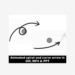 Animated Curve and Spiral Arrow | Moving Illustration Arrow in GIF and ...
