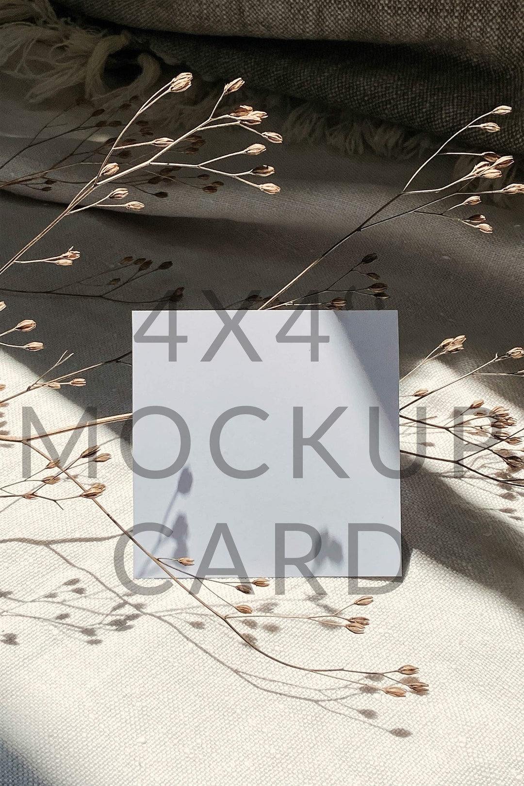 Neutral 4x4'' Card Mockup, Mockup for Square Card Wedding Stationery - Etsy